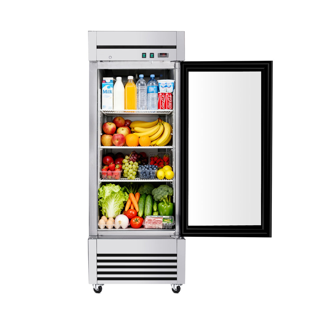 27-Inch Commercial Single Glass Door Reach-In Display Refrigerator (SA