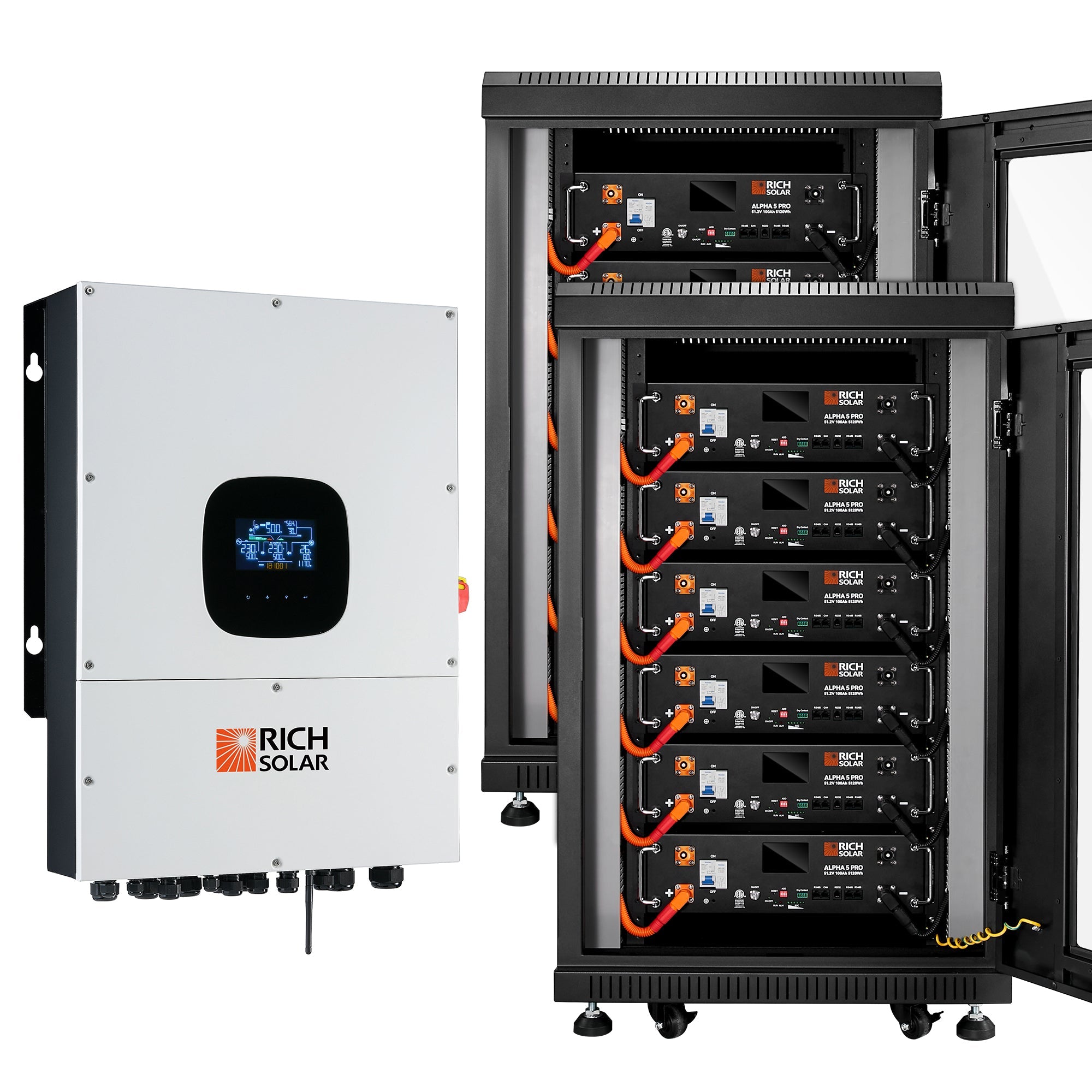 NOVA 12K PV Hybrid Inverter Solar Kit | 61.44kWH Server Lithium Batter